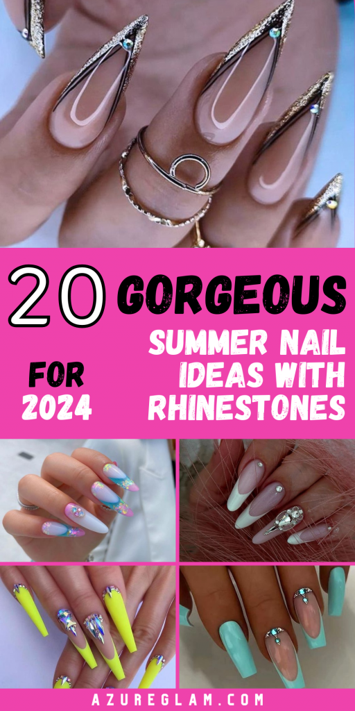 Rhinestone Summer Nails 2024: 20 Dazzling Designs for Every Style