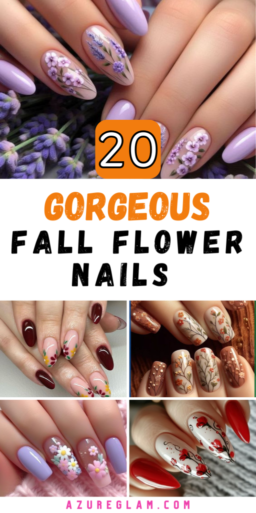 Fall Flower Nails 2024: 20 Ideas Including Cute, Simple Designs and ...