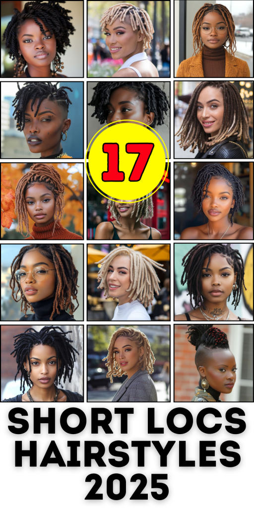 17 Short Locs Hairstyles 2025 For Women With Bangs, Retwist, Dreadlock ...