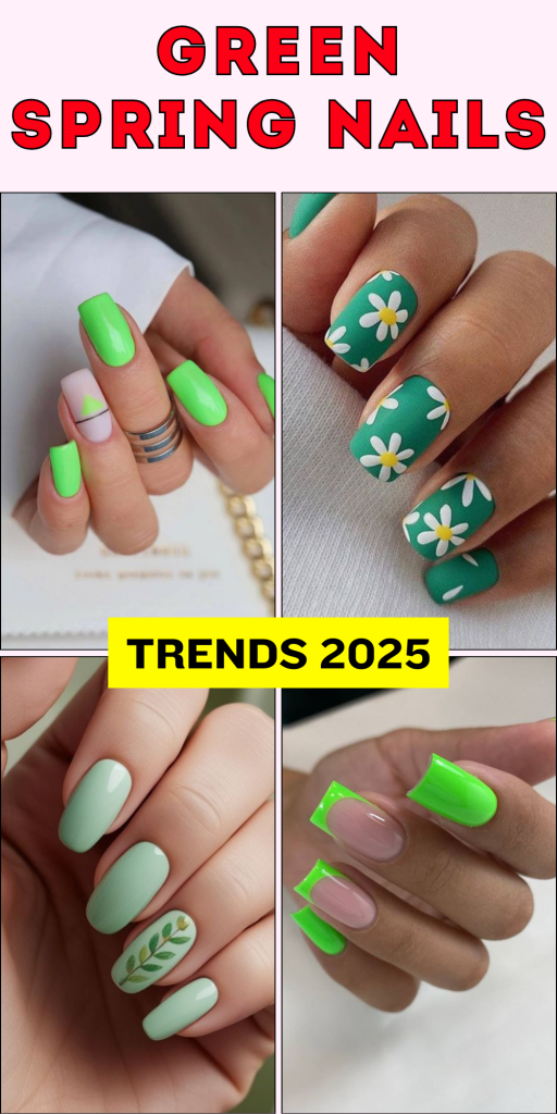 22 Green Spring Nails Ideas With Flowers And Bright Art For Almond ...