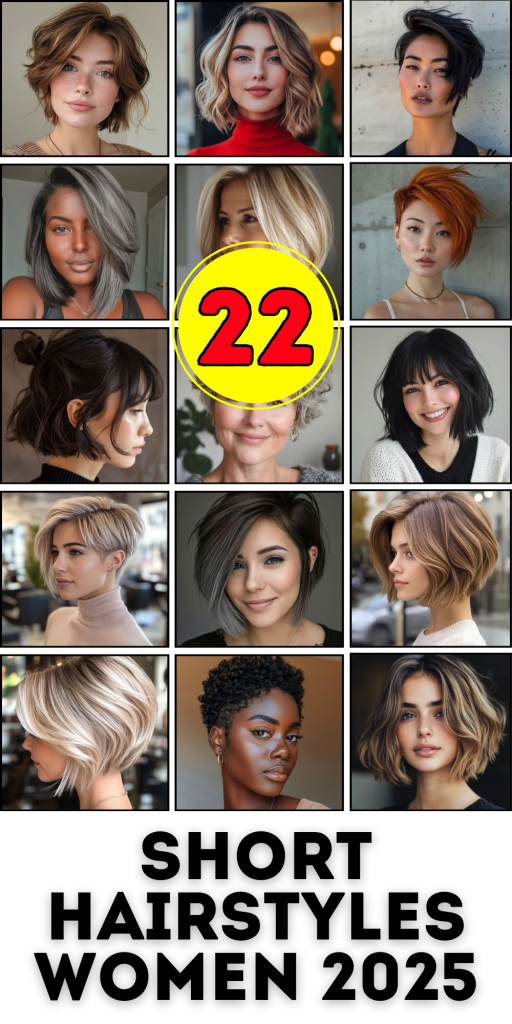 22 Short Hairstyles For Women 2025 With Bangs, Thin, Thick, Curly And ...