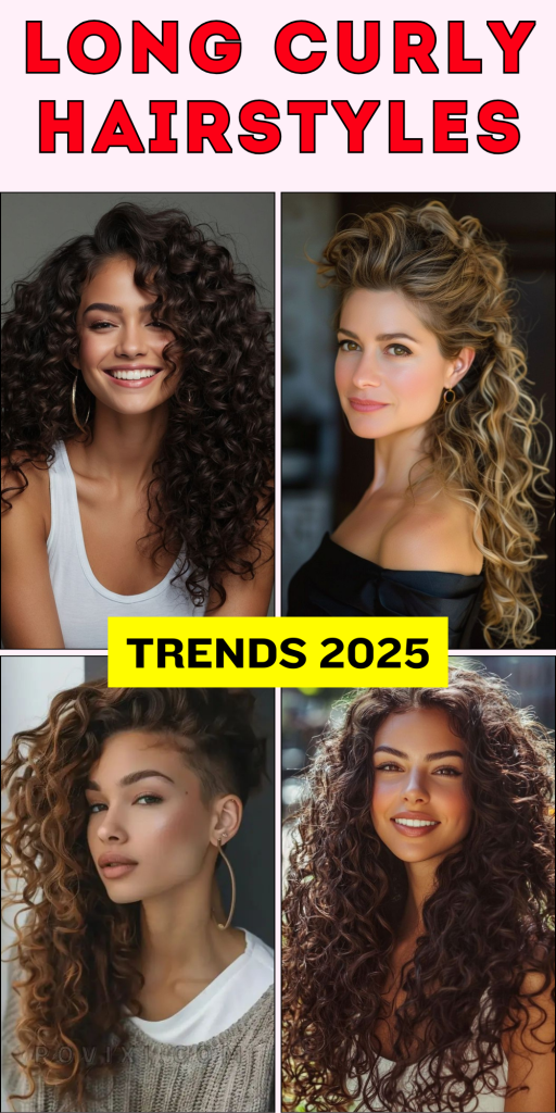 19 Long Curly Hairstyles 2025 For Women With Bangs, Layers, Braid For ...